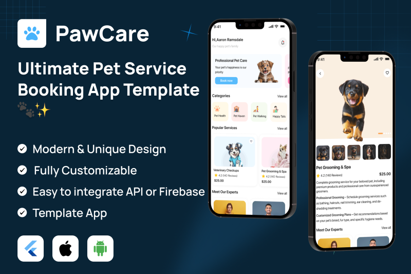 PawCare: Ultimate Pet Service Booking App Template 🐾 - Code Creeks